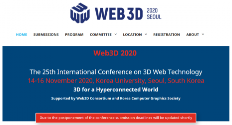Web3D 2020 Conference postponed to November 2020 | Web3D Consortium